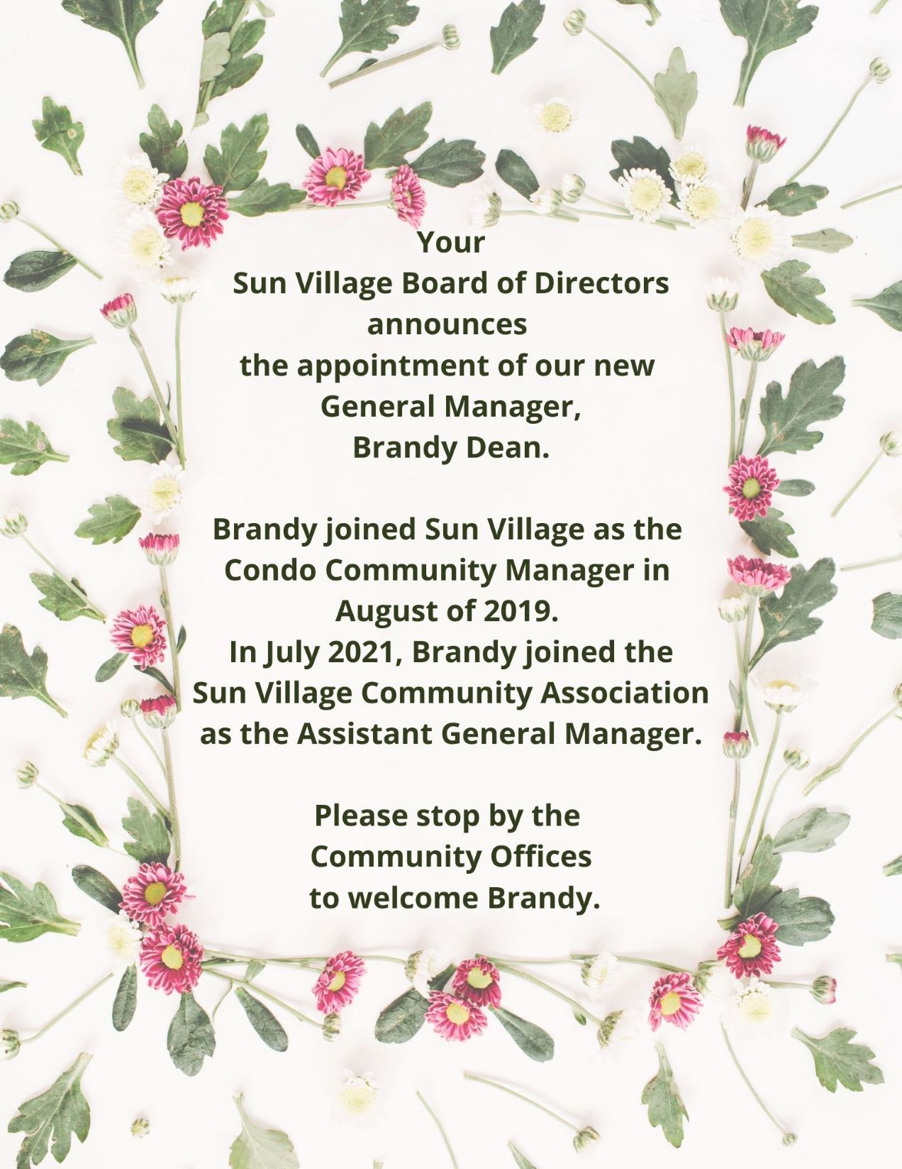 Latest Announcements | Sun Village Community Association